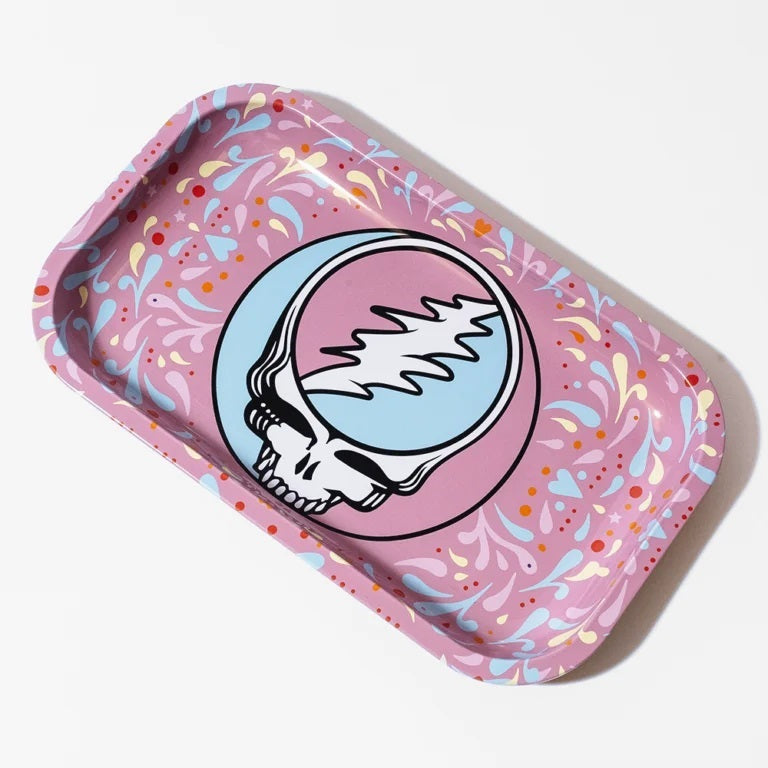 Blazy Susan - Grateful Dead Metal Rolling Tray Pink & Blue Stealie Med ...
